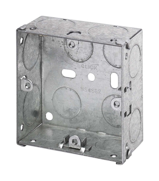 1 Gang 35mm Deep Galvanised Steel K.O. Box (WA095) - PS Electrical ...