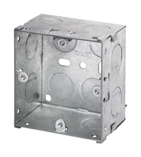 1 Gang 47mm Deep Galvanised Steel K.O. Box (WA097) - PS Electrical ...