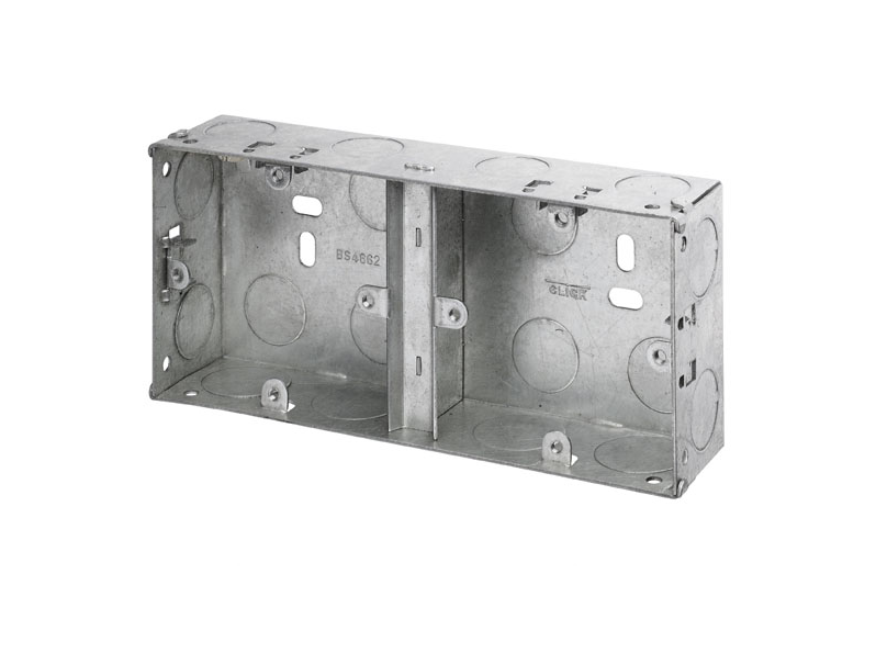 2 Gang 25mm Deep Surface Pattress Box - Red (WA185) - PS Electrical ...