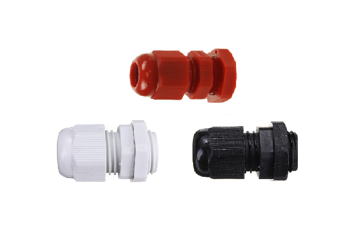 20mm TRS Plastic Stuffing Glands With Locknut (Black, White or Red ...